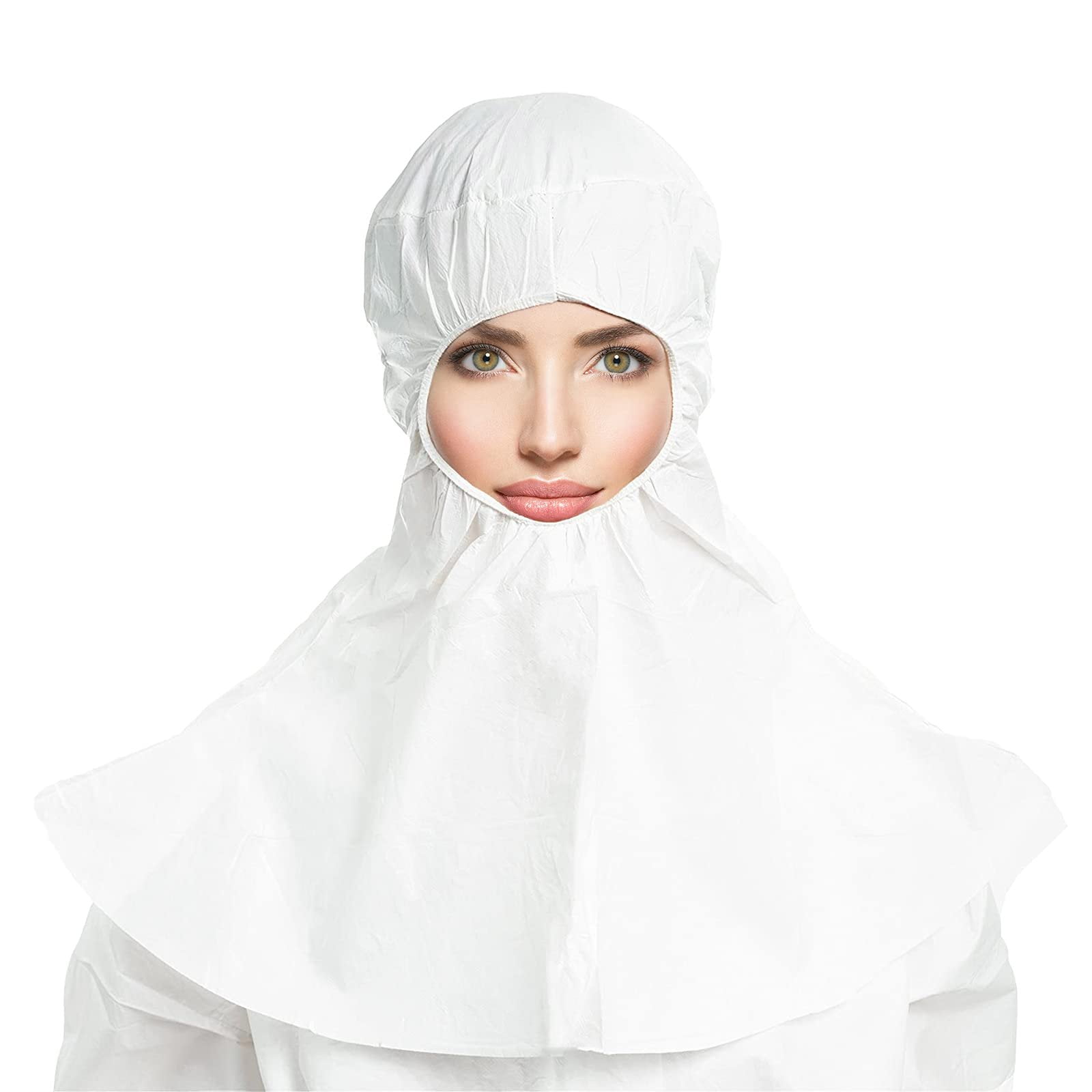Protective Hoods in Bulk. Pack of 100 Non-Sterile White Medium ...