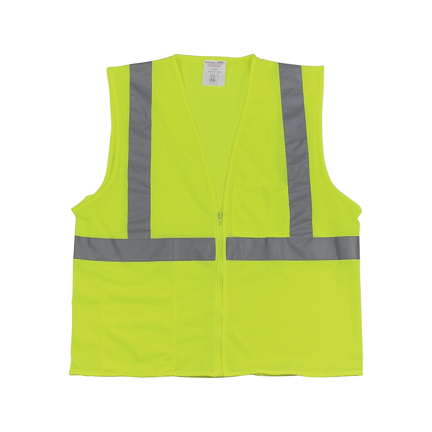 PIP Zipper Safety Vest ANSI Type R Class 2 Large 1074207 - Walmart.com