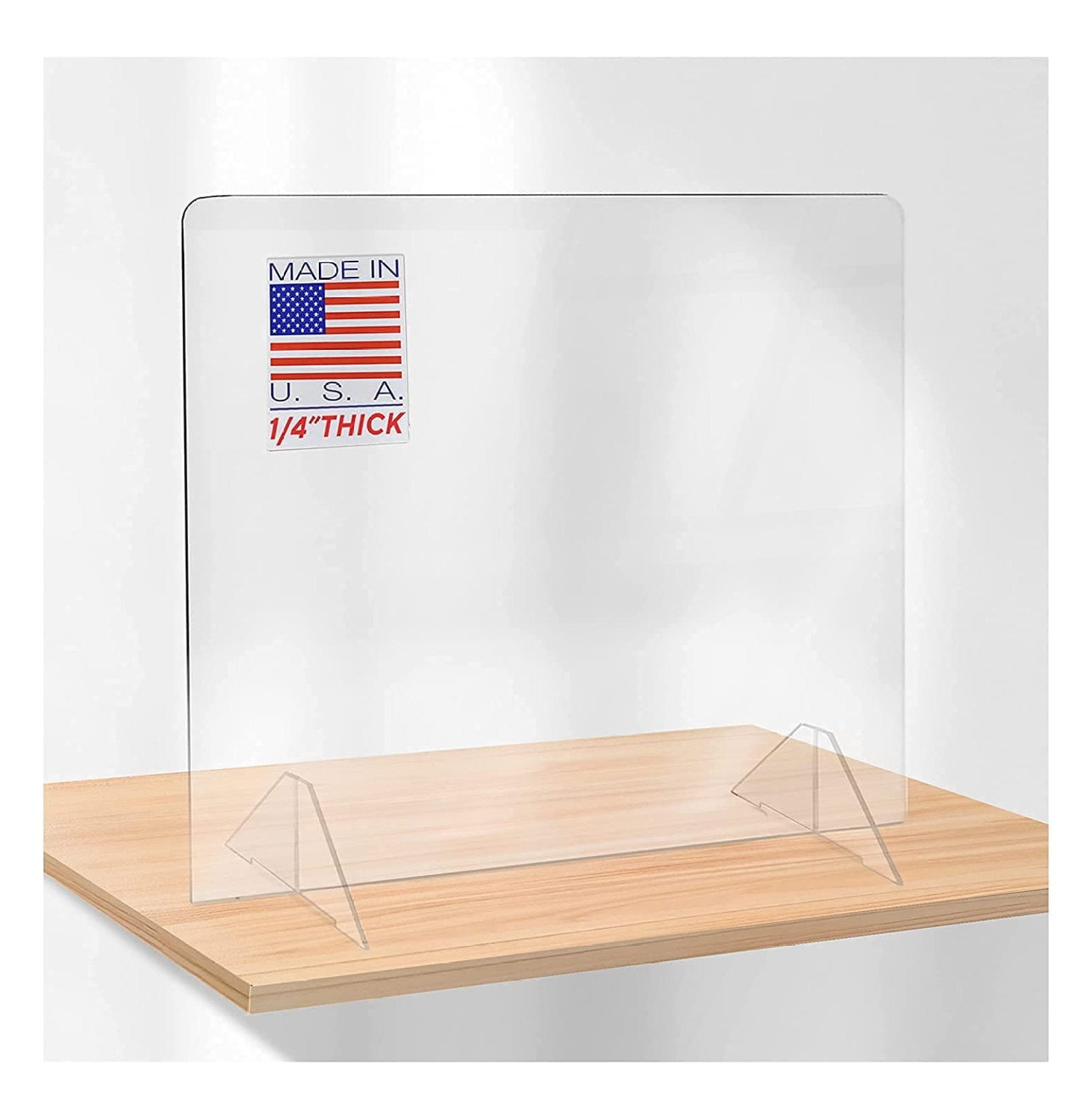 Protective Sneeze Guard, 1/4" thick 24" W x 42" H NO Opening Clear ...