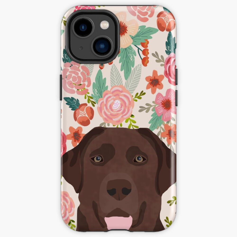 Protective iPhone Case Chocolate Lab Floral Dog Head Cute Labrador ...
