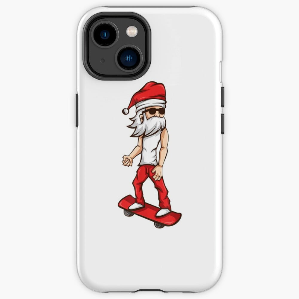 Protective iPhone Case Cool Santa Claus Skateboard Skating Phone Case ...