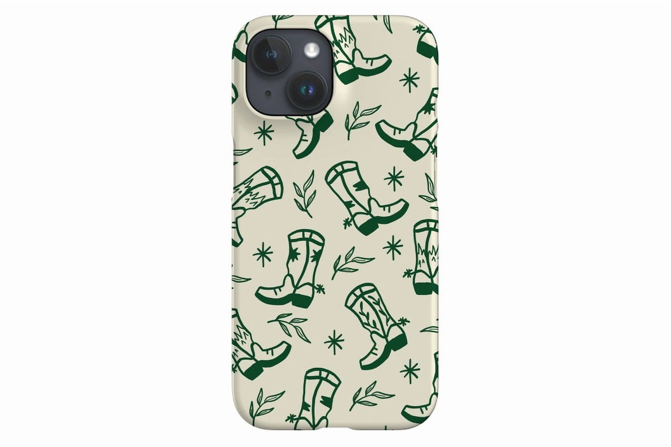 Protective iPhone Case Cowboy Boots Phone Case, Wild West Stars, Green ...
