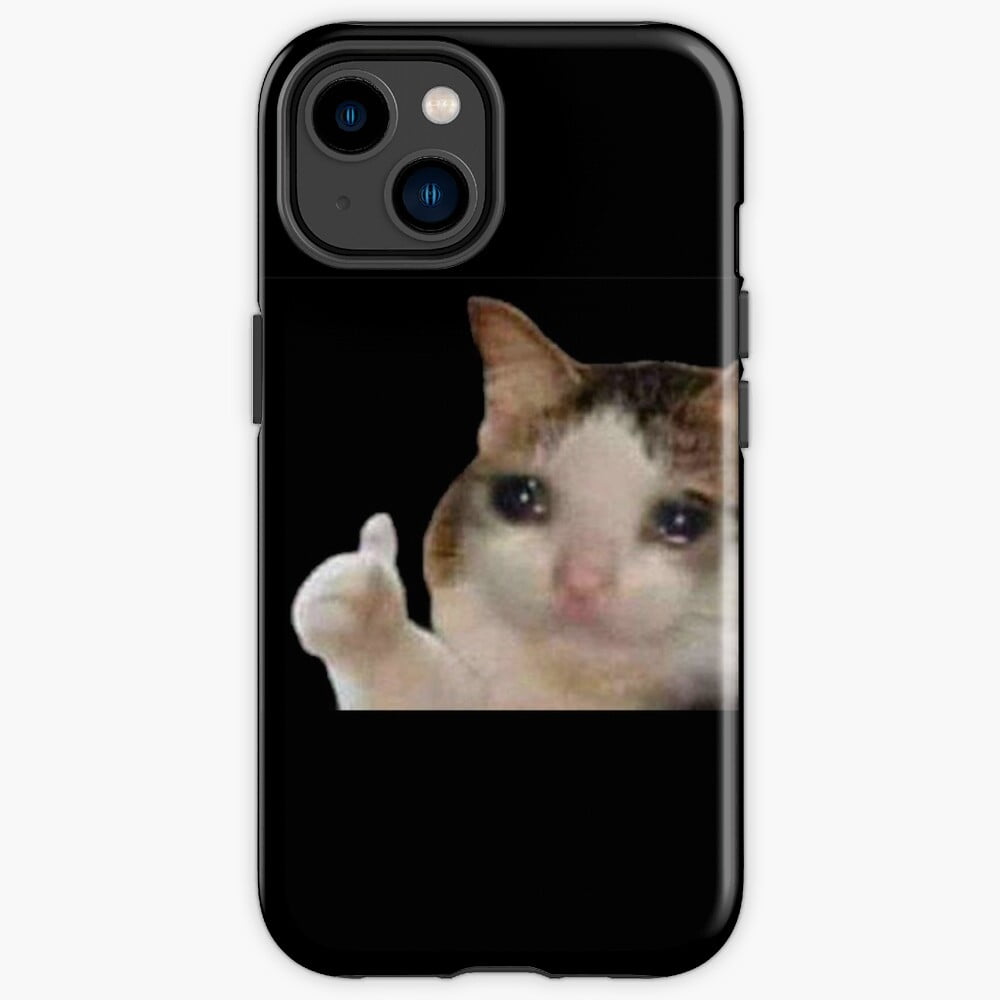 Protective iPhone Case Crying Cat Thumbs Up Phone Case #68, IP 14 Pro ...