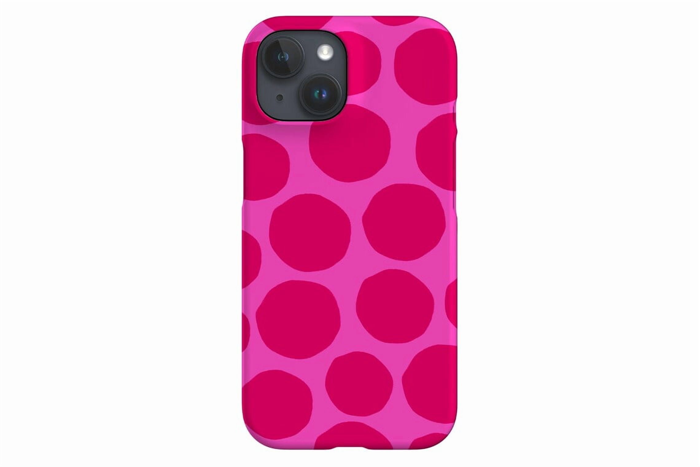 Protective iPhone Case Full Moons Phone Case, Hot Pink Polka Dot Design ...