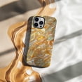 Protective iPhone Case Gold Abalone Shell Yellow Pearl Print Iridescent ...