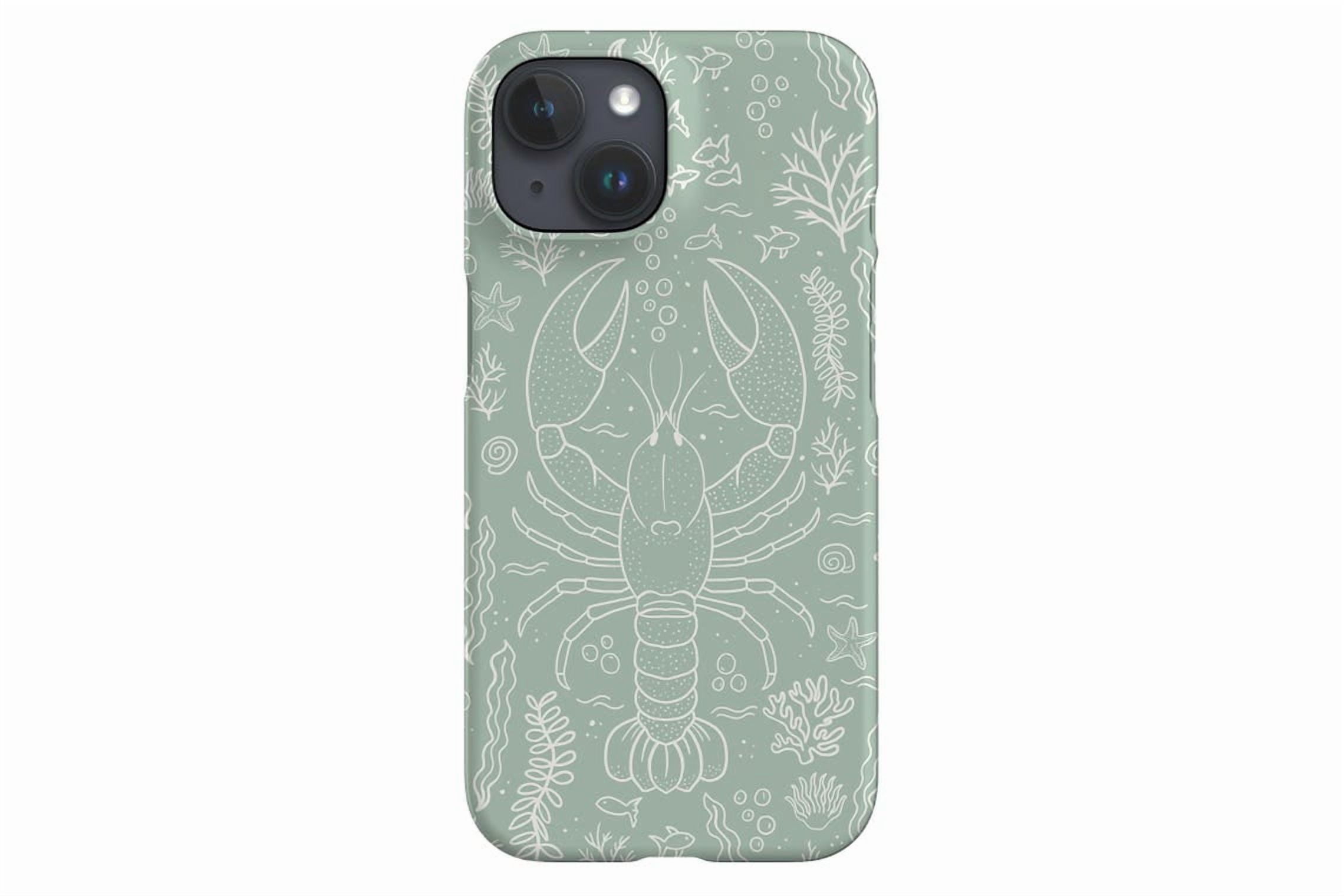 Protective iPhone Case Lobster Phone Case, Mint Coral Reef Ocean Art ...