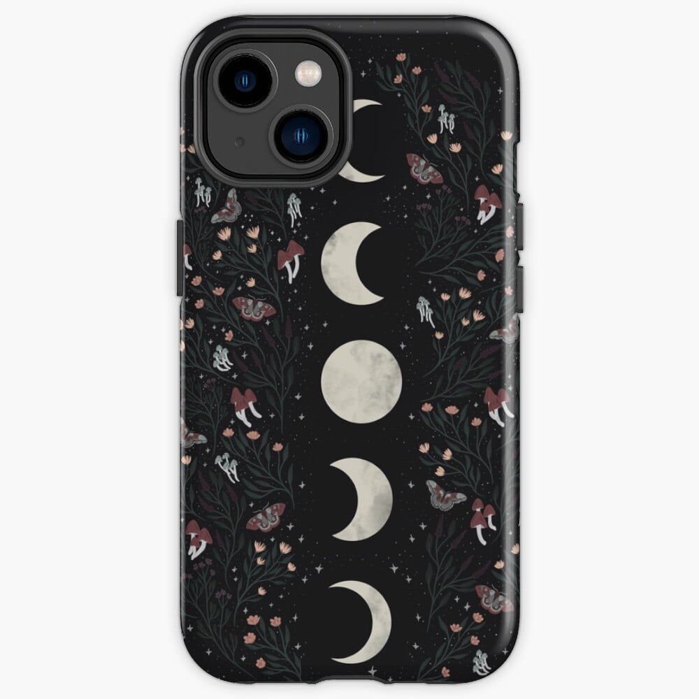 Protective iPhone Case Moon Phases With Botanicals And Stars Phone Case ...