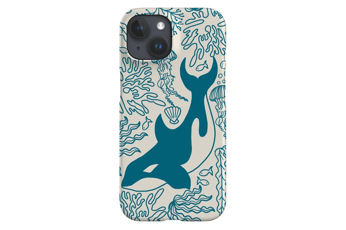 Protective iPhone Case Orca Coral Reef Phone Case, Hand-Designed Ocean ...