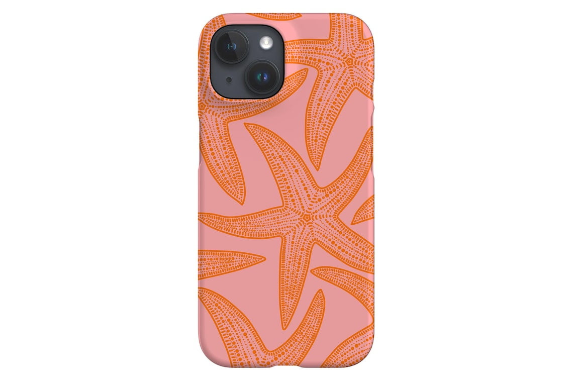 Protective iPhone Case Oversized Starfish Phone Case, Pink Orange Beach ...