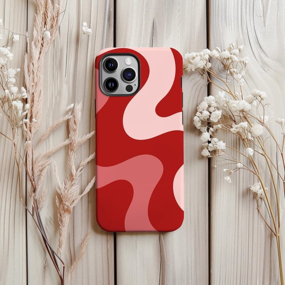 Protective iPhone Case Red And Pink Y2K Swirl Protective Cell Phone ...