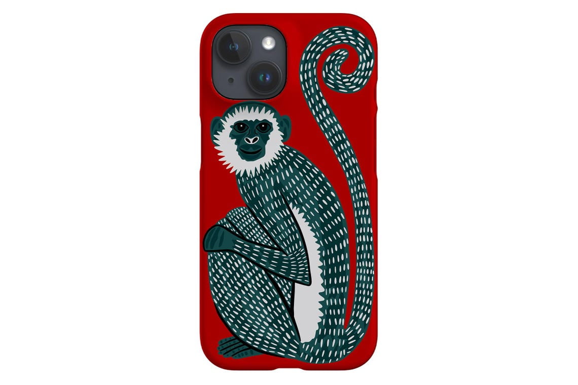 Protective iPhone Case Red Monkey Phone Case, Jungle Animal Print #544 ...