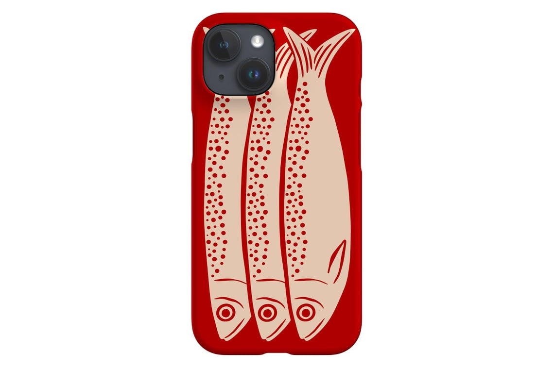 Protective iPhone Case Sardines Fish Phone Case, Red Sea Animal Design ...