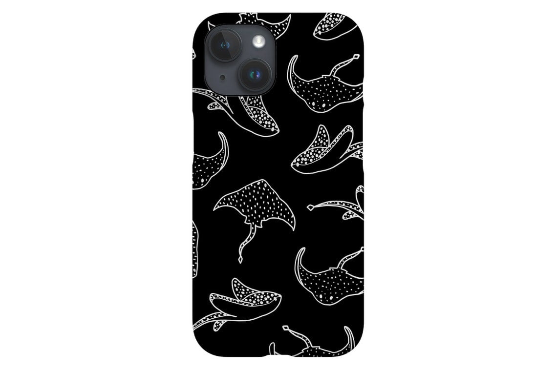 Protective iPhone Case Stingray Line Art Phone Case, Black Manta Ray ...
