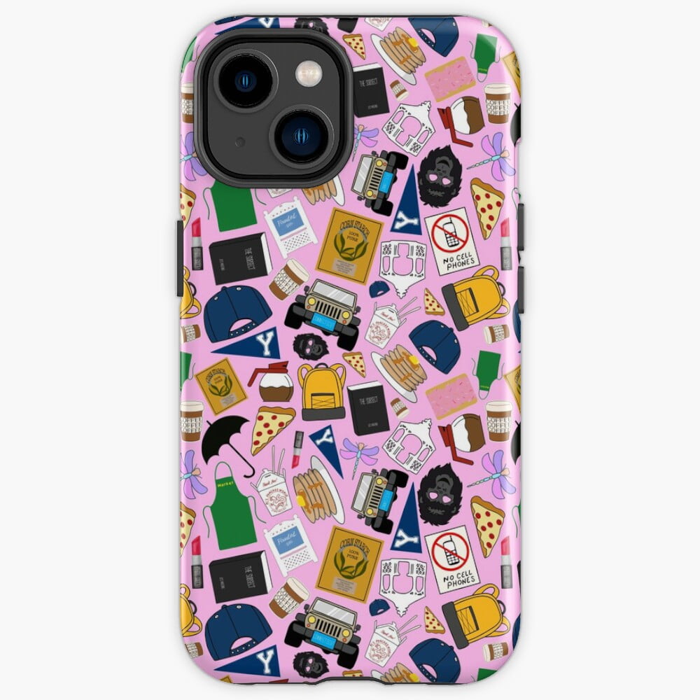 Protective iPhone Case Ultimate Fan Pattern Icons All Over Print Pink ...