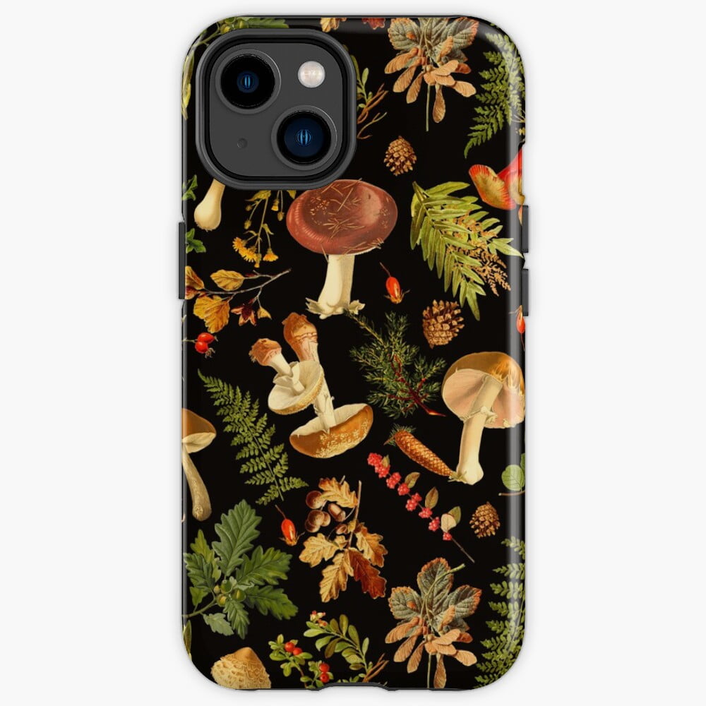 Protective iPhone Case Vintage Toxic Mushrooms Midnight Forest Pattern ...