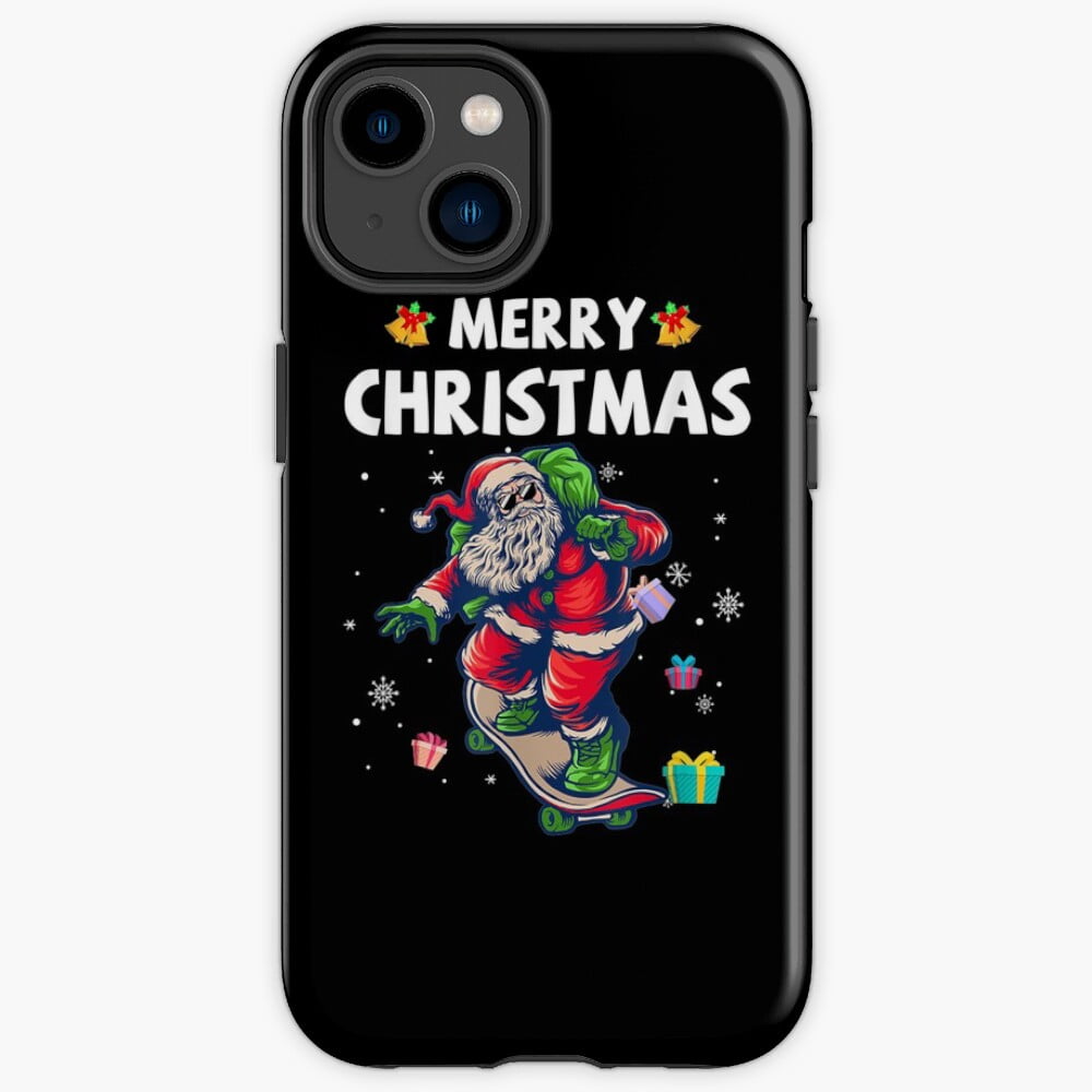 Protective iPhone Case Winter Holiday Skateboarding Santa Skater Phone ...