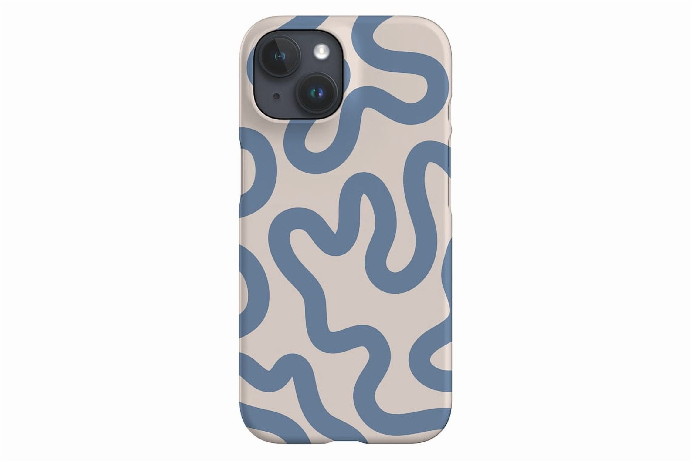 Protective iPhone Case Y2K Swirl Lines Phone Case, Pastel Blue Abstract ...