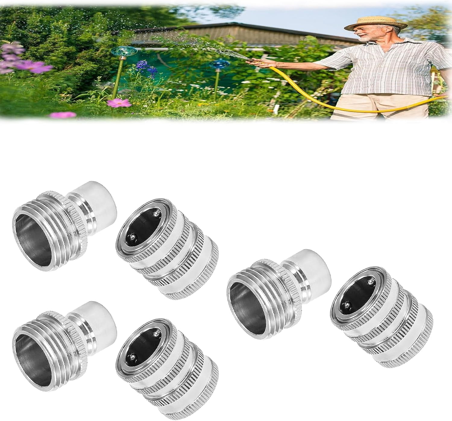 Protectivemethod Connect Fittings Set, Stainless Steel Garden Hose ...