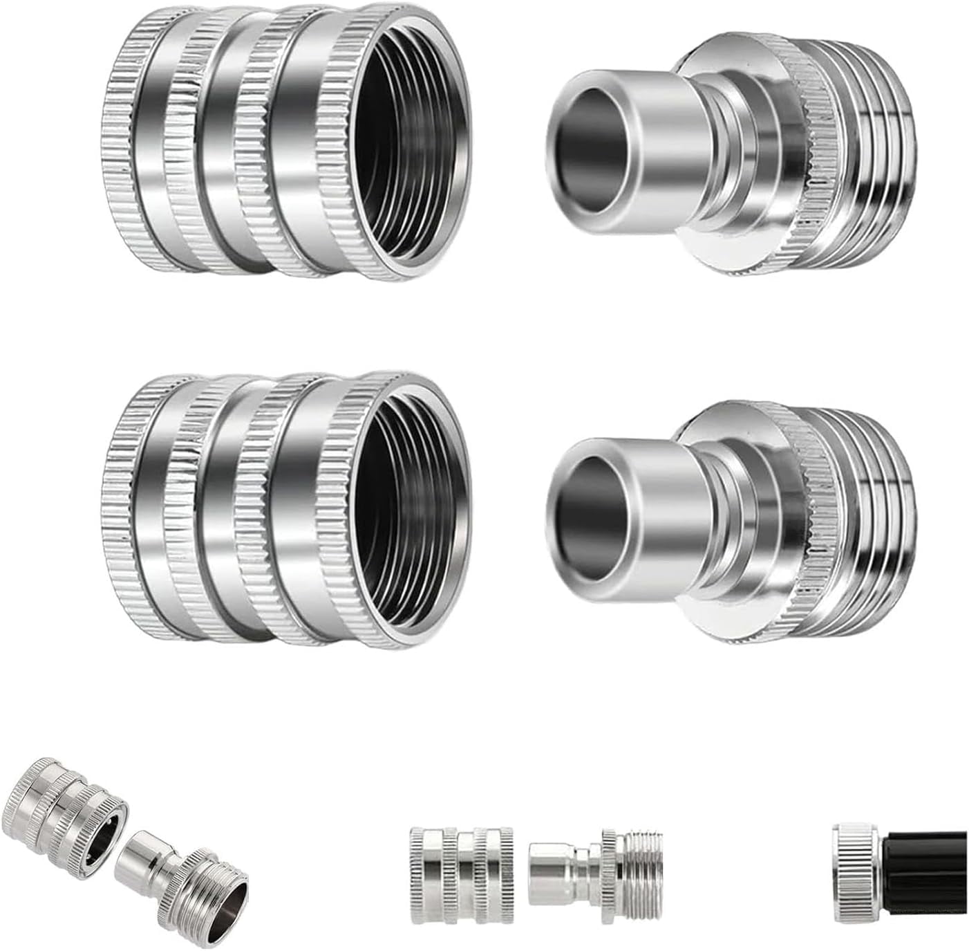 Protectivemethod Connect Fittings Set, Stainless Steel Garden Hose ...