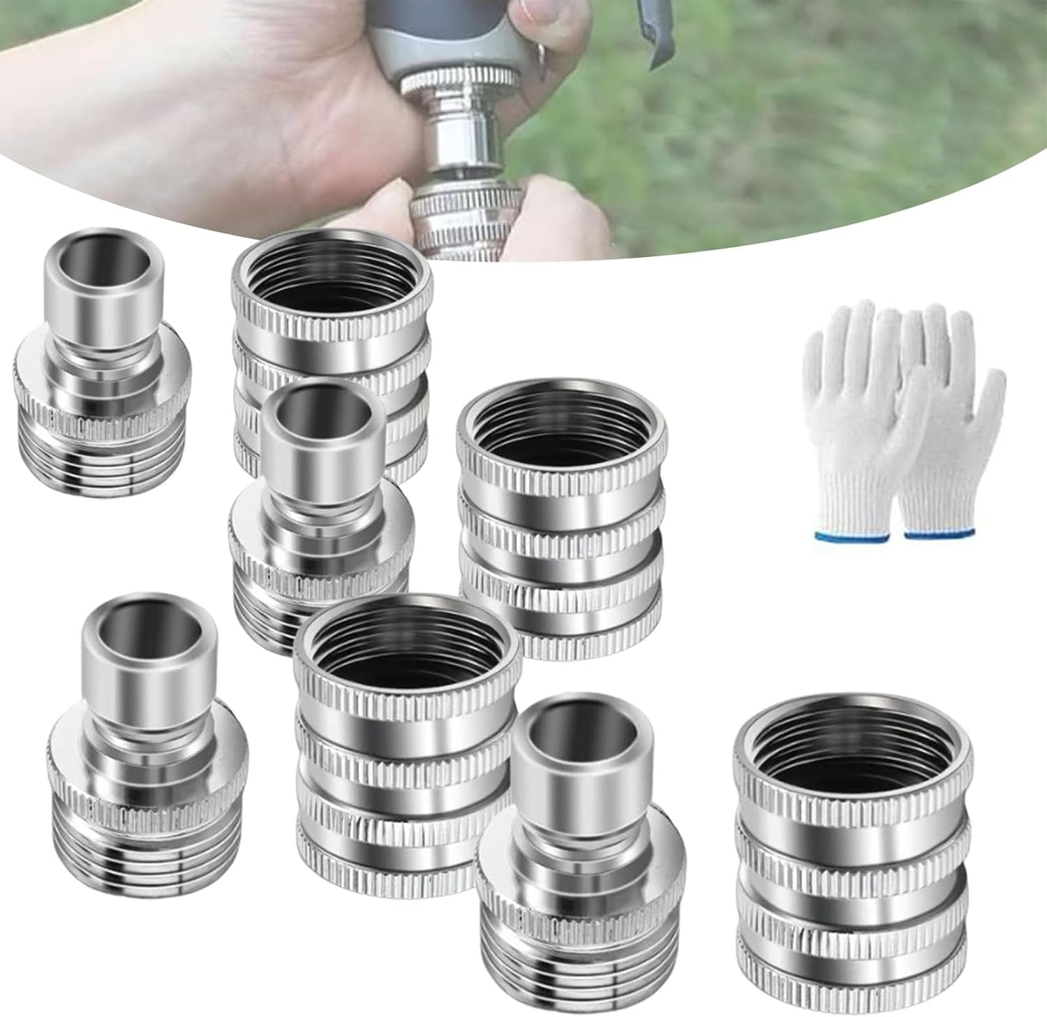 Protectivemethod Connect Fittings Set, Stainless Steel Garden Hose ...