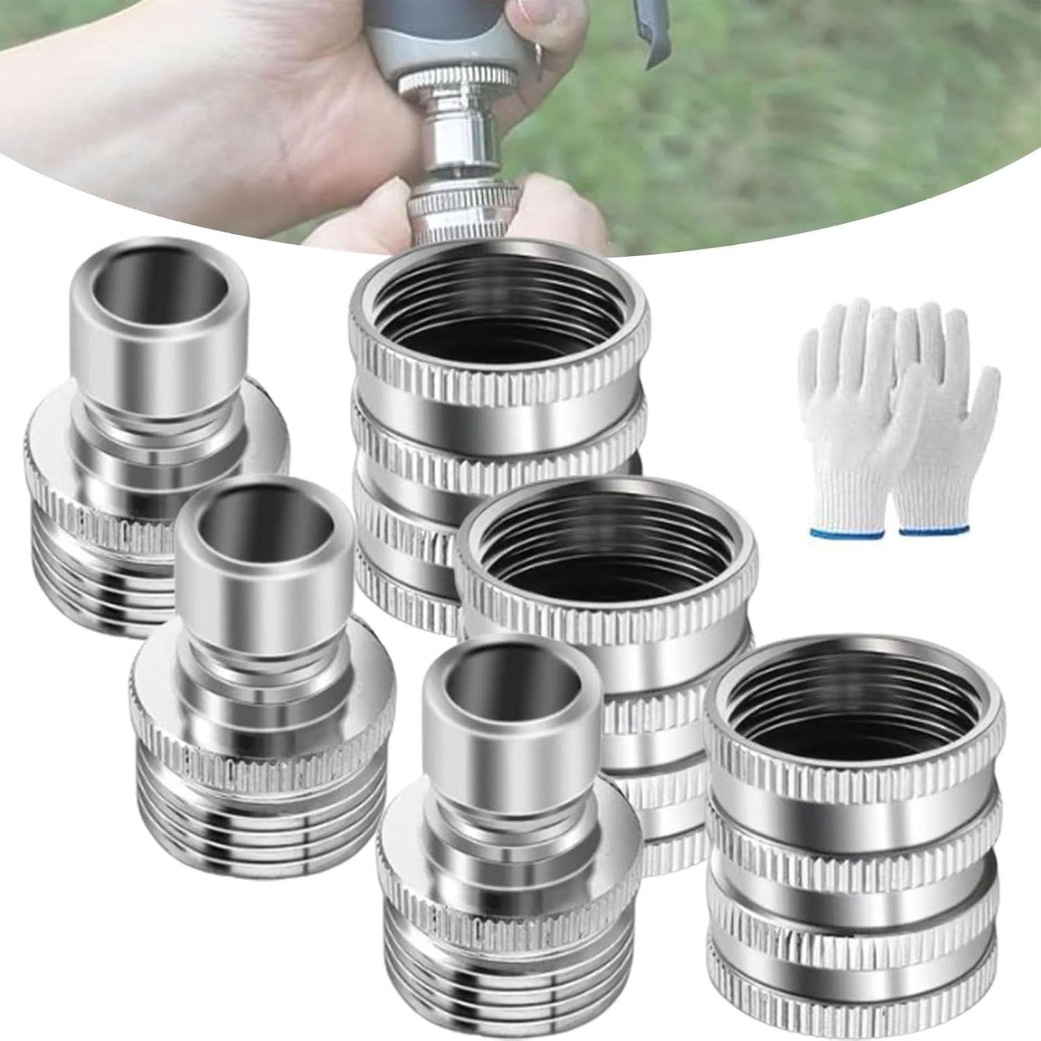 Protectivemethod Connect Fittings Set, Stainless Steel Garden Hose ...