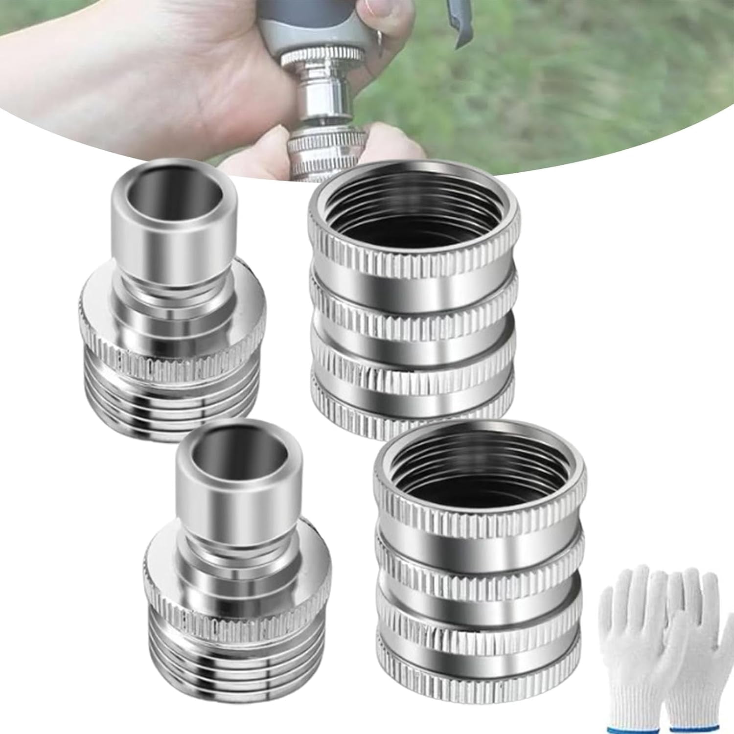 Protectivemethod Connect Fittings Set, Stainless Steel Garden Hose ...