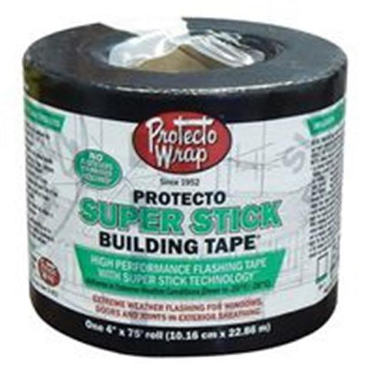 Protecto Wrap 844004SW Super Stick Building Tape, 75 ft L, 4 in W ...