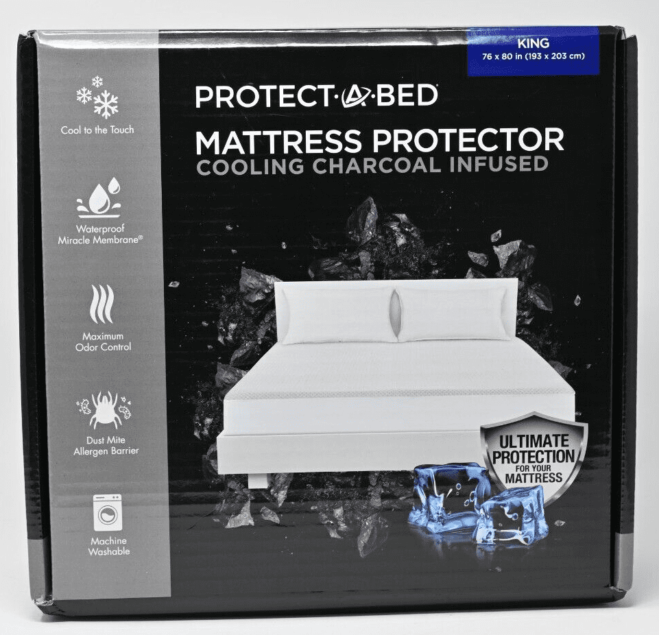 Protect-A-Bed Mattress Protector, King, Waterproof Washable Charcoal ...