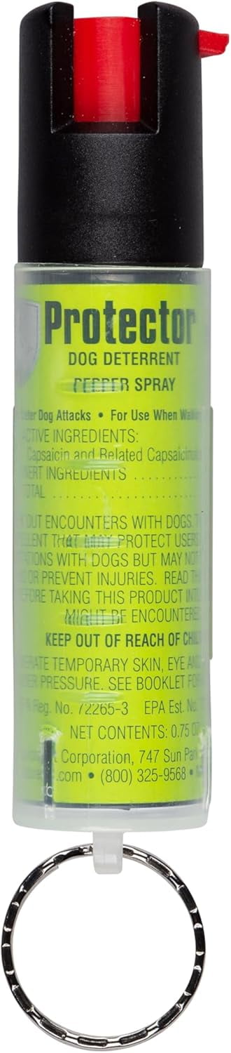 Protector Dog Spray with Key Ring, 14 Bursts, 12-Foot (4-Meter) Range ...