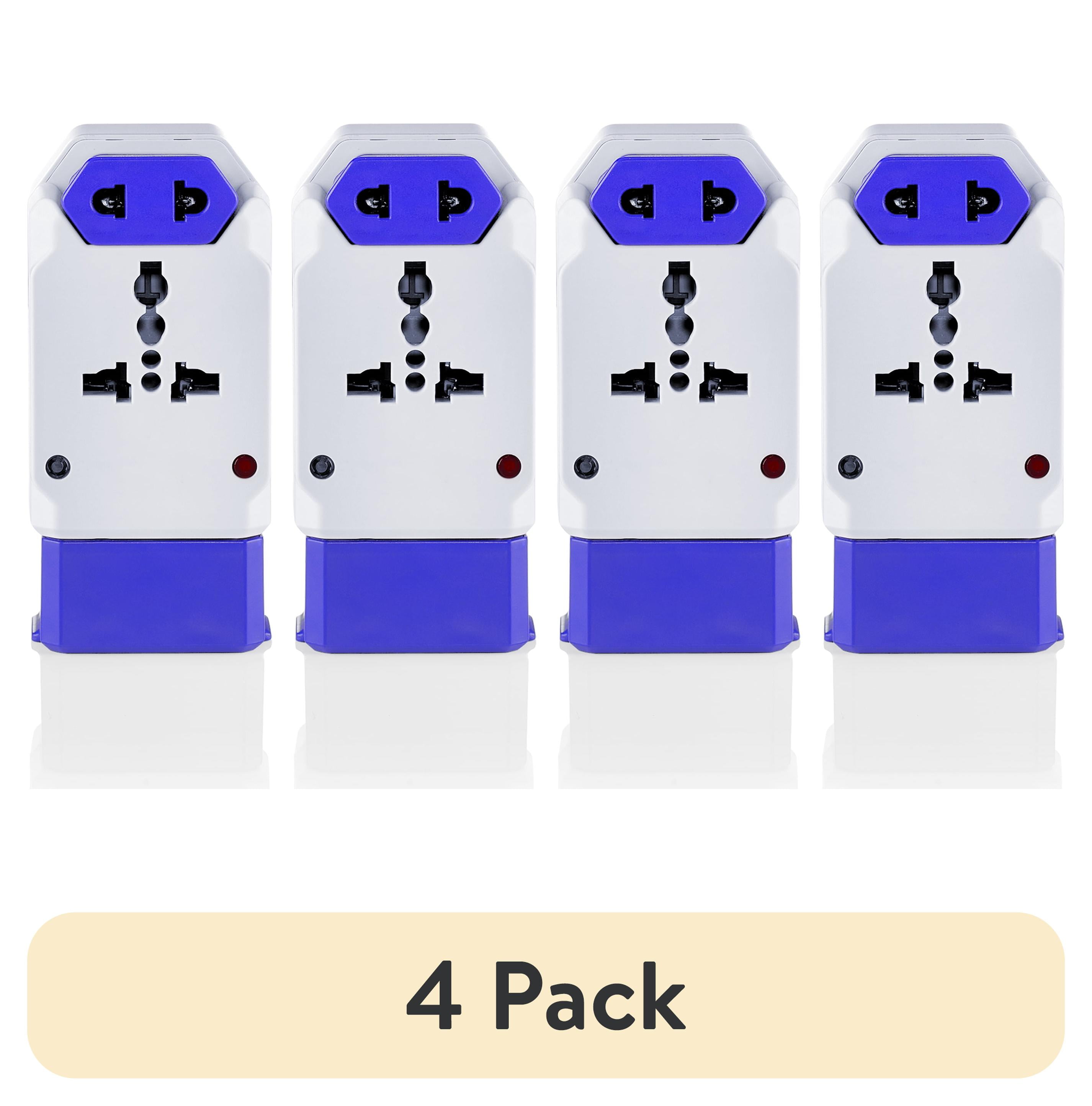 (4 pack) Protege All-in-one Travel Power Adapter with USB, Multiple AC ...
