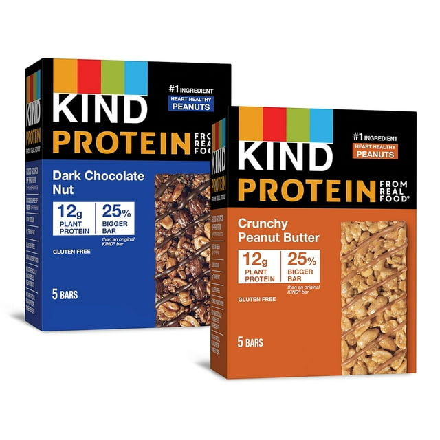 Protein Bars Variety Pack Dark Chocolate Nut Crunchy Peanut Butter