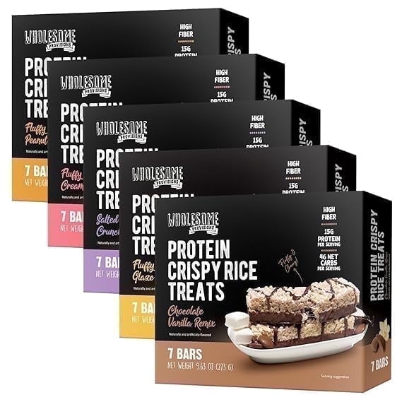 Protein Crispy Rice Treats, 15g Protein, 3g-7g Net Carbs, Low Carb ...
