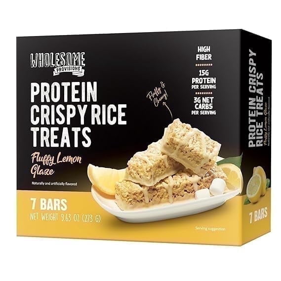 Protein Crispy Rice Treats, 15g Protein, 3g-7g Net Carbs, Low Carb ...