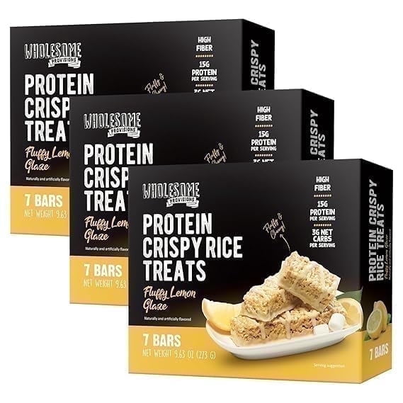 Protein Crispy Rice Treats, 15g Protein, 3g-7g Net Carbs, Low Carb ...