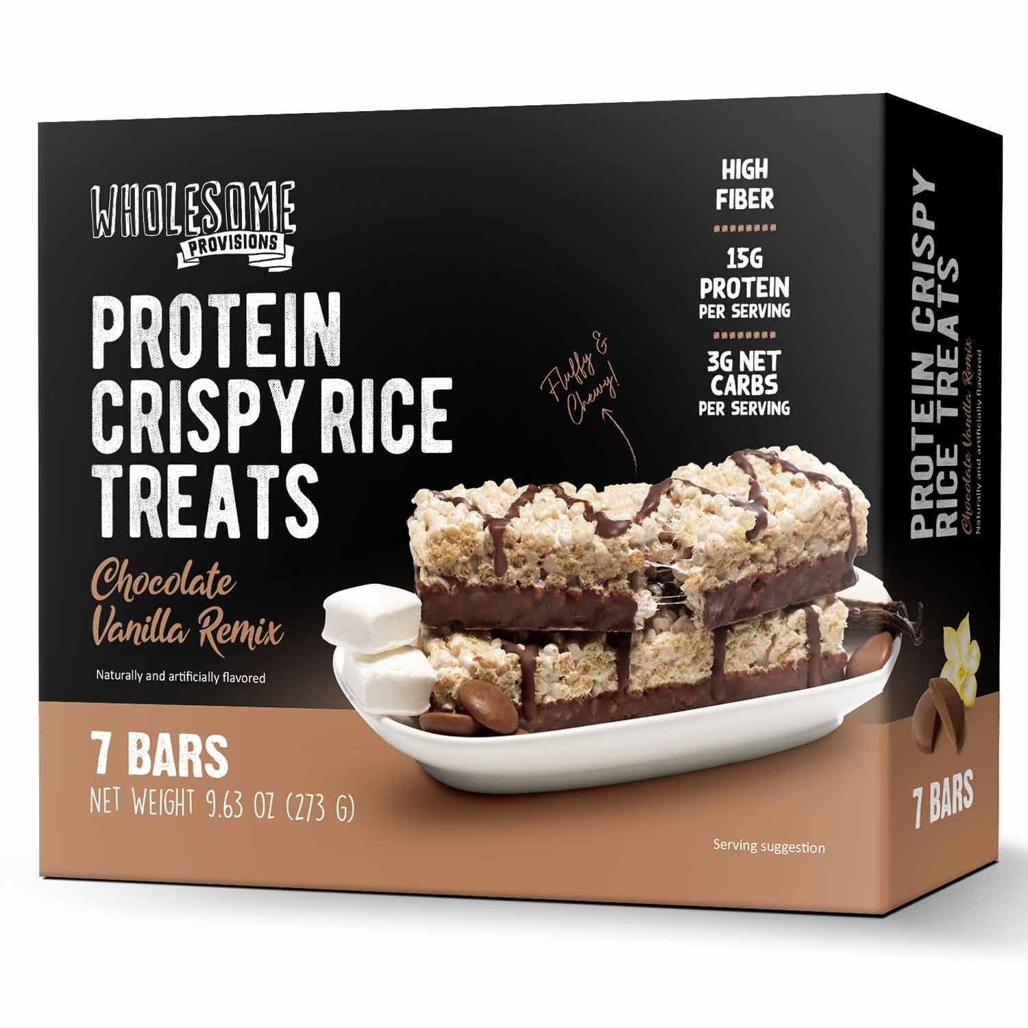 Protein Crispy Rice Treats, DMF15 15g Protein, 3g-7g Net Carbs, Low ...