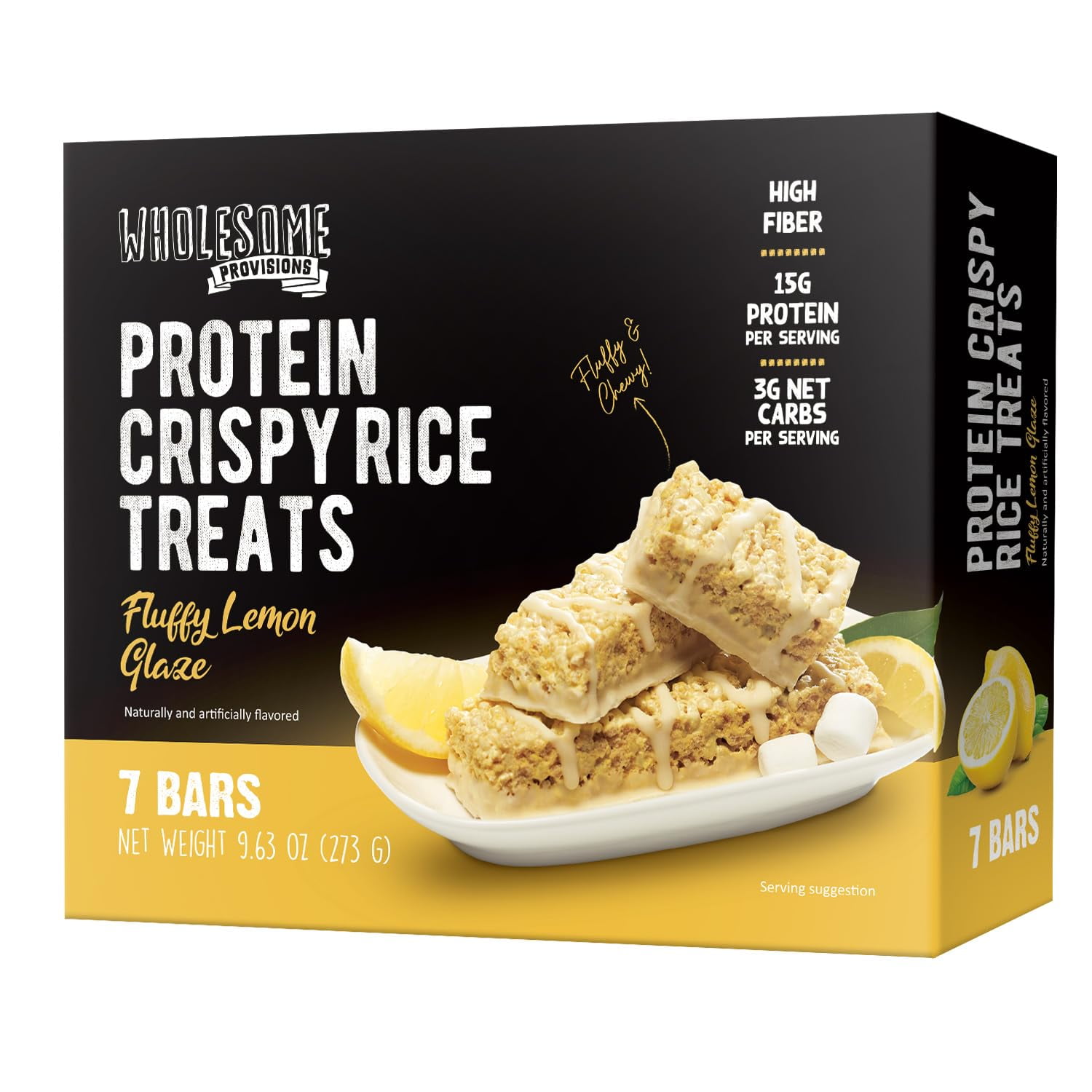 Protein Crispy Rice Treats, TMA2 15g Protein, 3g-7g Net Carbs, Low Carb ...