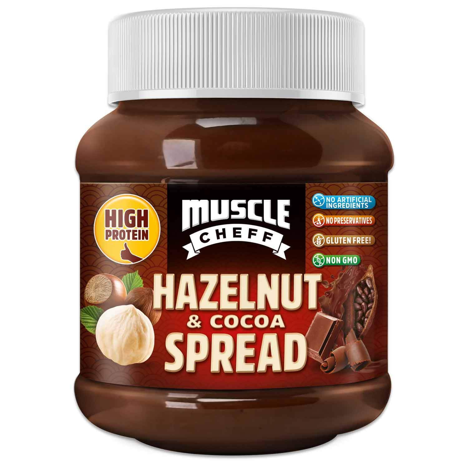 Protein Hazelnut and Cocoa Spread, Non-GMO, Muscle Cheff, Real ...