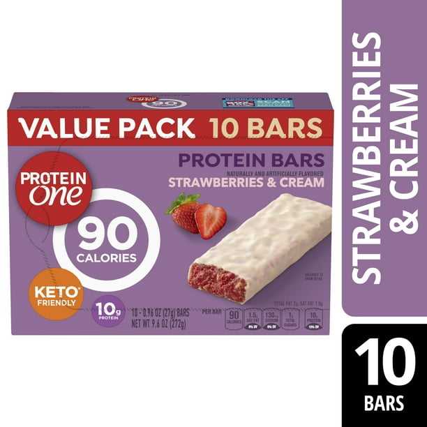 Protein One 90 Calorie Keto Protein Bars, Strawberries and Cream, 10 ct ...