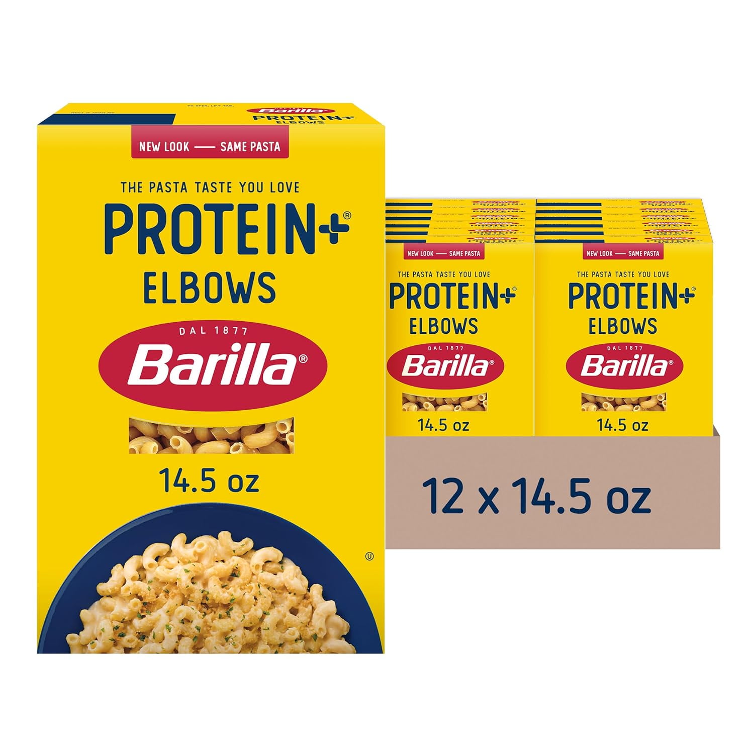 Protein+ (Plus) Elbows Pasta, 14.5 Ounce (Pack Of 12) - Plant Based ...