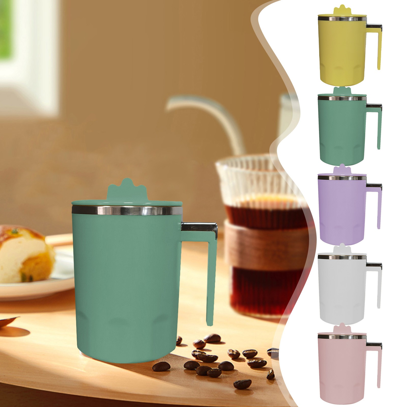 Protein Powder Mixing Cup Portable Magnetized Water Cup Stainless Steel ...