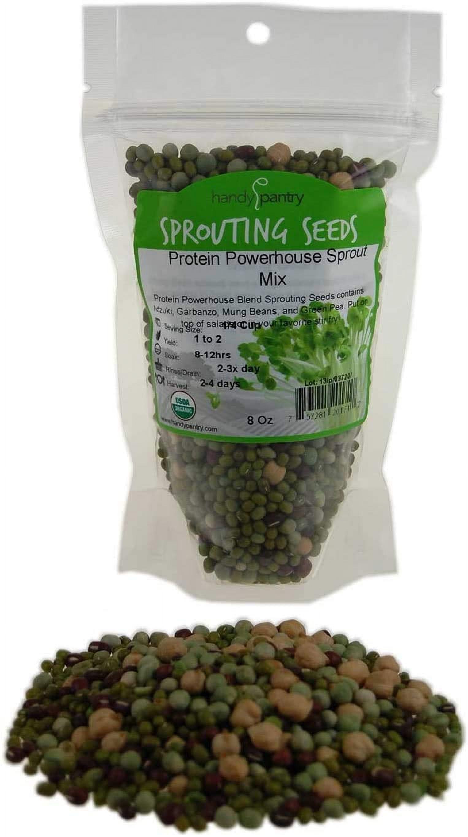 Protein Powerhouse Sprouting Seed Mix: 8 MVR1 Oz - Organic, Non-GMO ...