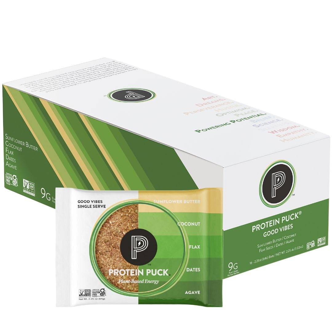 Protein Puck Plant Based YYF14 Bars | Snacks with Vegan Protein | 16 ...
