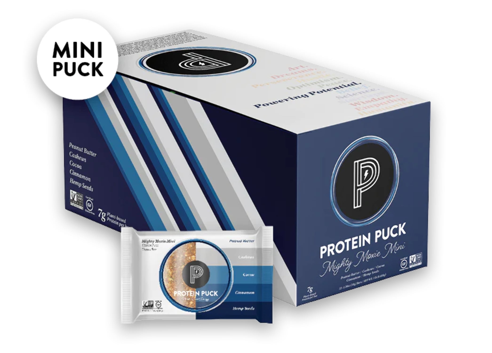 Protein Puck Vegan Protein Bars Mini Peanut Butter, Coconut Flavor ...