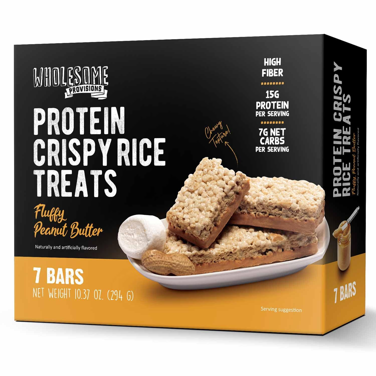 Protein Rice Crispy Treat, 15g Protein, 3g-7g Net Carbs, Low Carb ...
