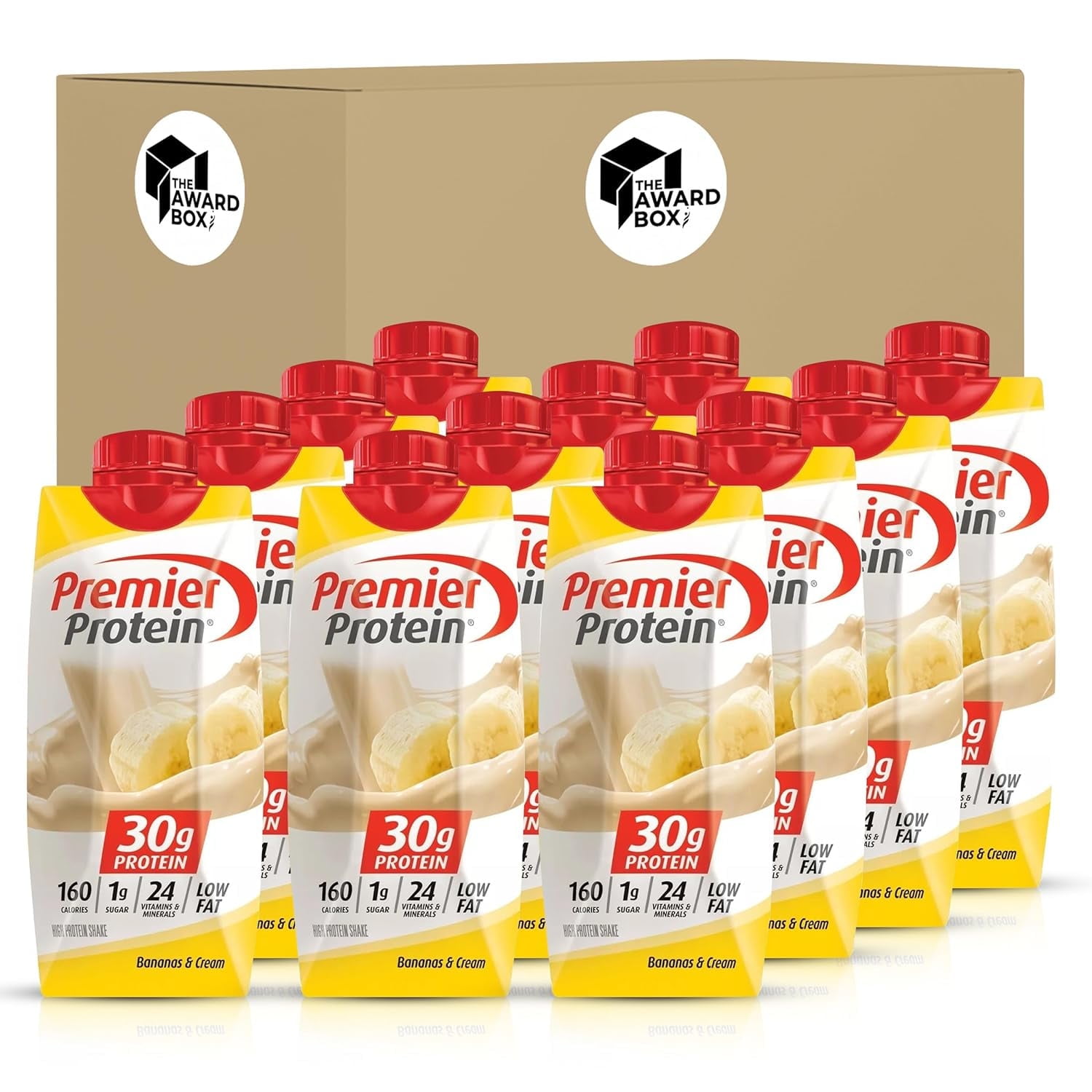 Protein Shake Bananas and Cream 11 Fl oz - 12 Pack in The Award Box ...