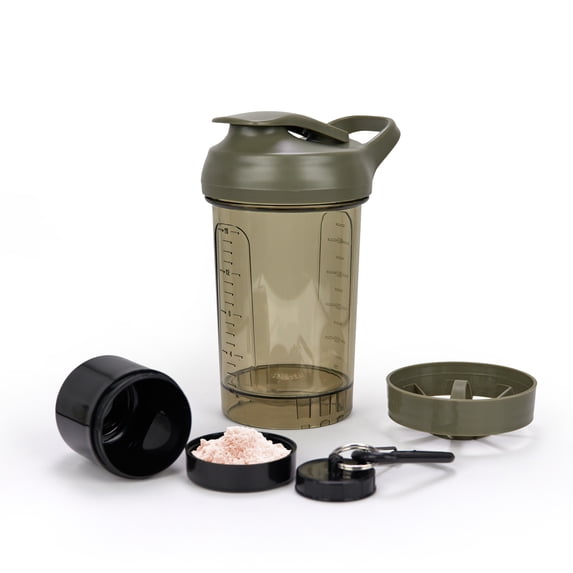 Protein Shaker Bottle with Mixing Net, 14 oz, 1 Pack with Powder ...