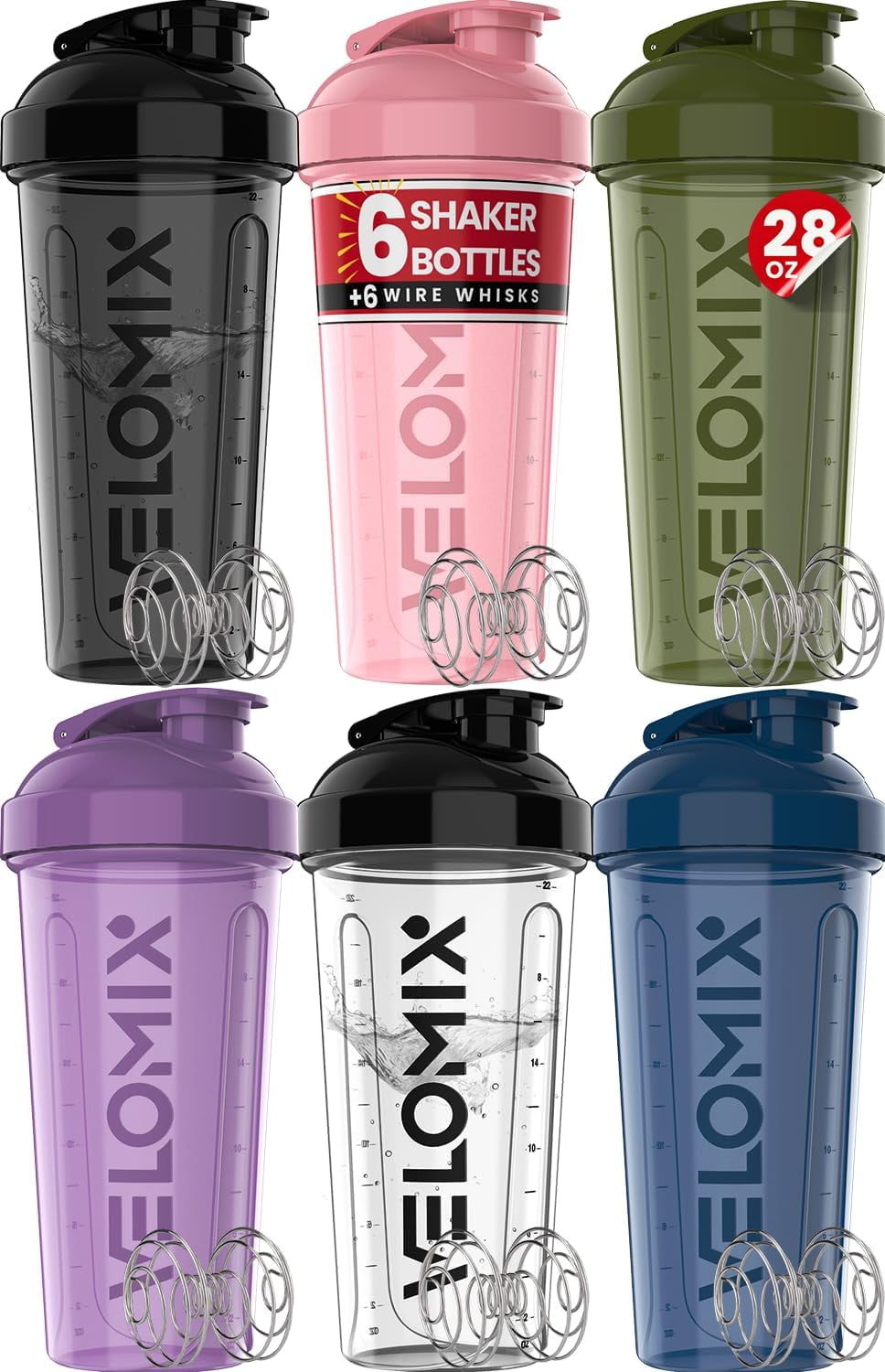 Protein Shaker Bottle for Protein Mixes - Wire Whisk | Leak Proof ...