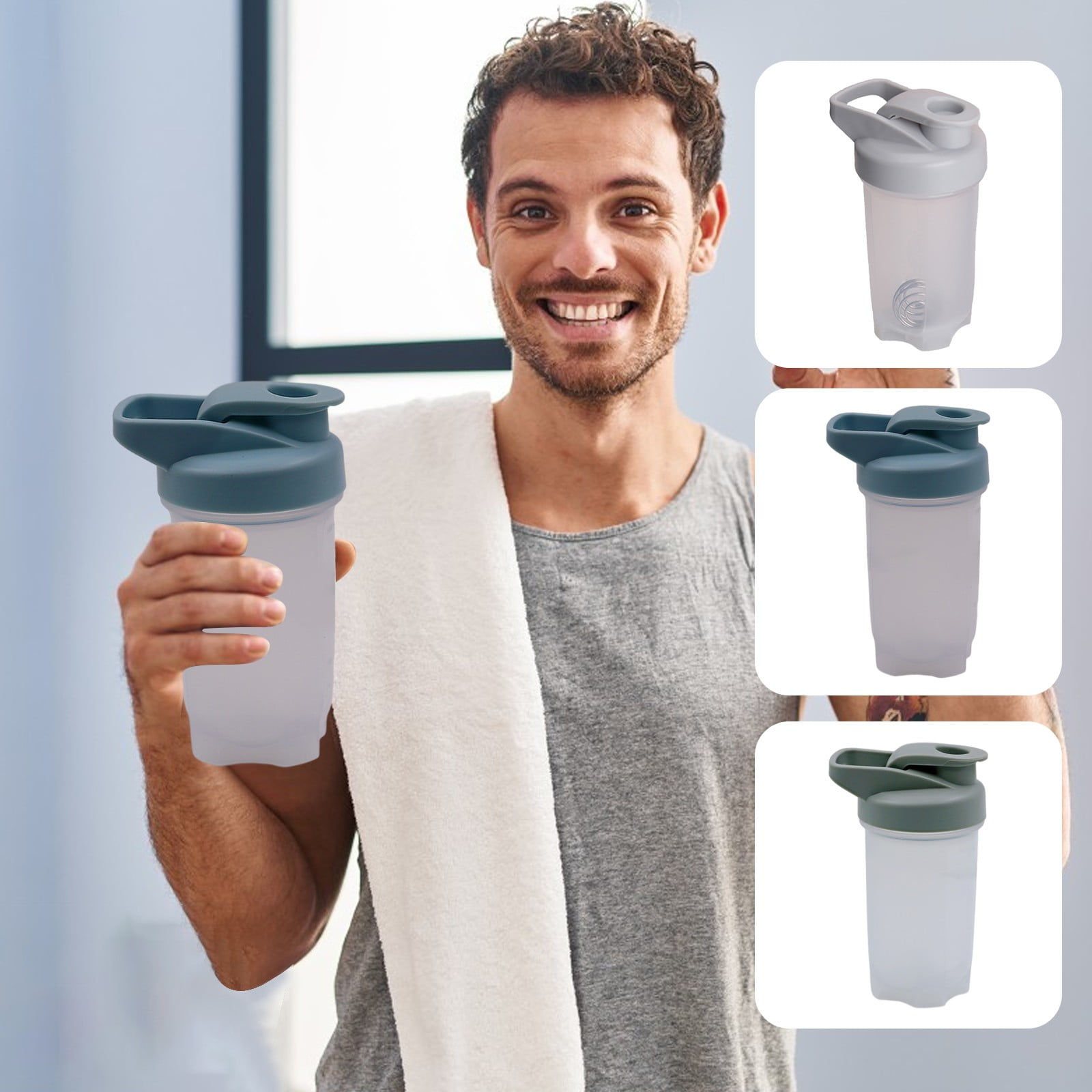 Protein Shaker Cup, 300ml Capacity Scale, BPA-Free Plastic, Leak-Proof ...