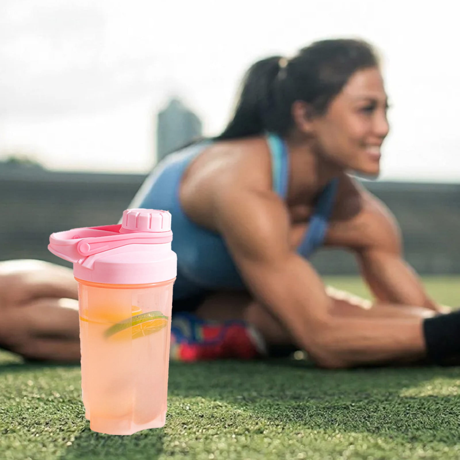 Protein Shaker Cup, 500ml Graduated Plastic Cup, Leakproof Lid, Portable Fitness Cup, for Gym ...