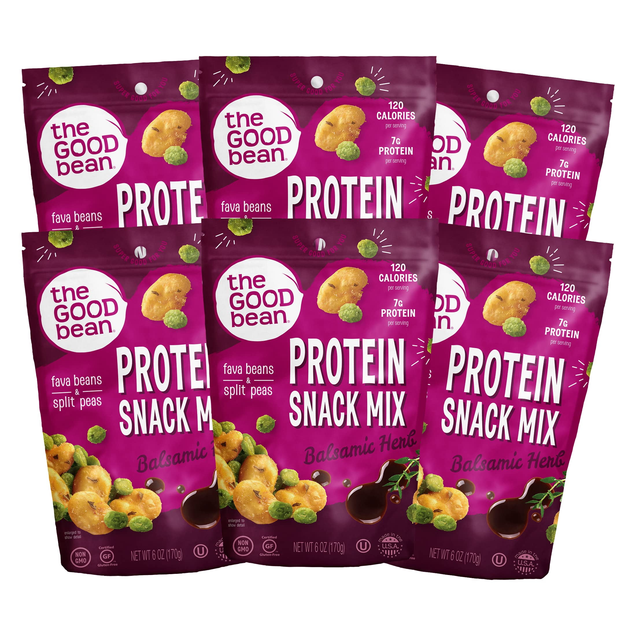 Protein Snack Mix - Balsamic Herb - (6 Pack) 6 Oz Resealable Bag - Fava ...